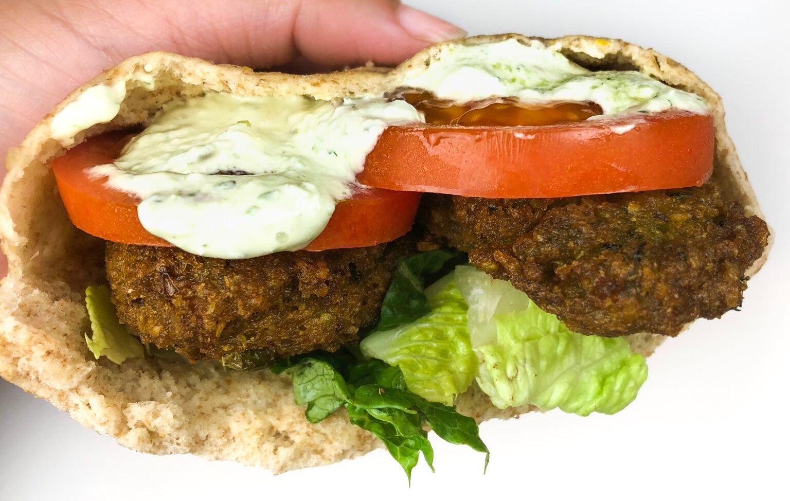 Falafel Fritters with Fresh Sauces and Pita Pocket Recipe | Curry Mommy